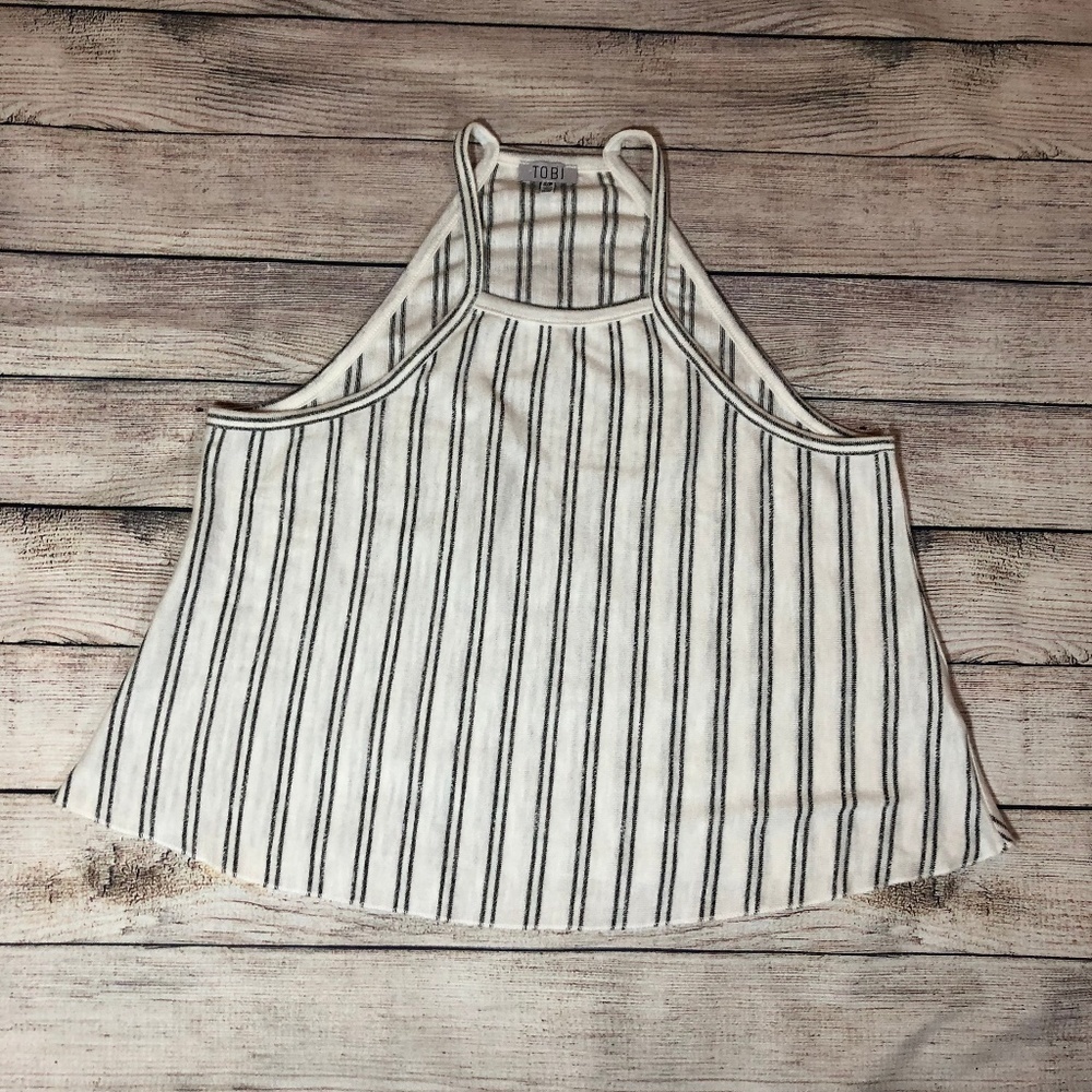 Tobi Black And White Stripped Halter Top Size S - Gem